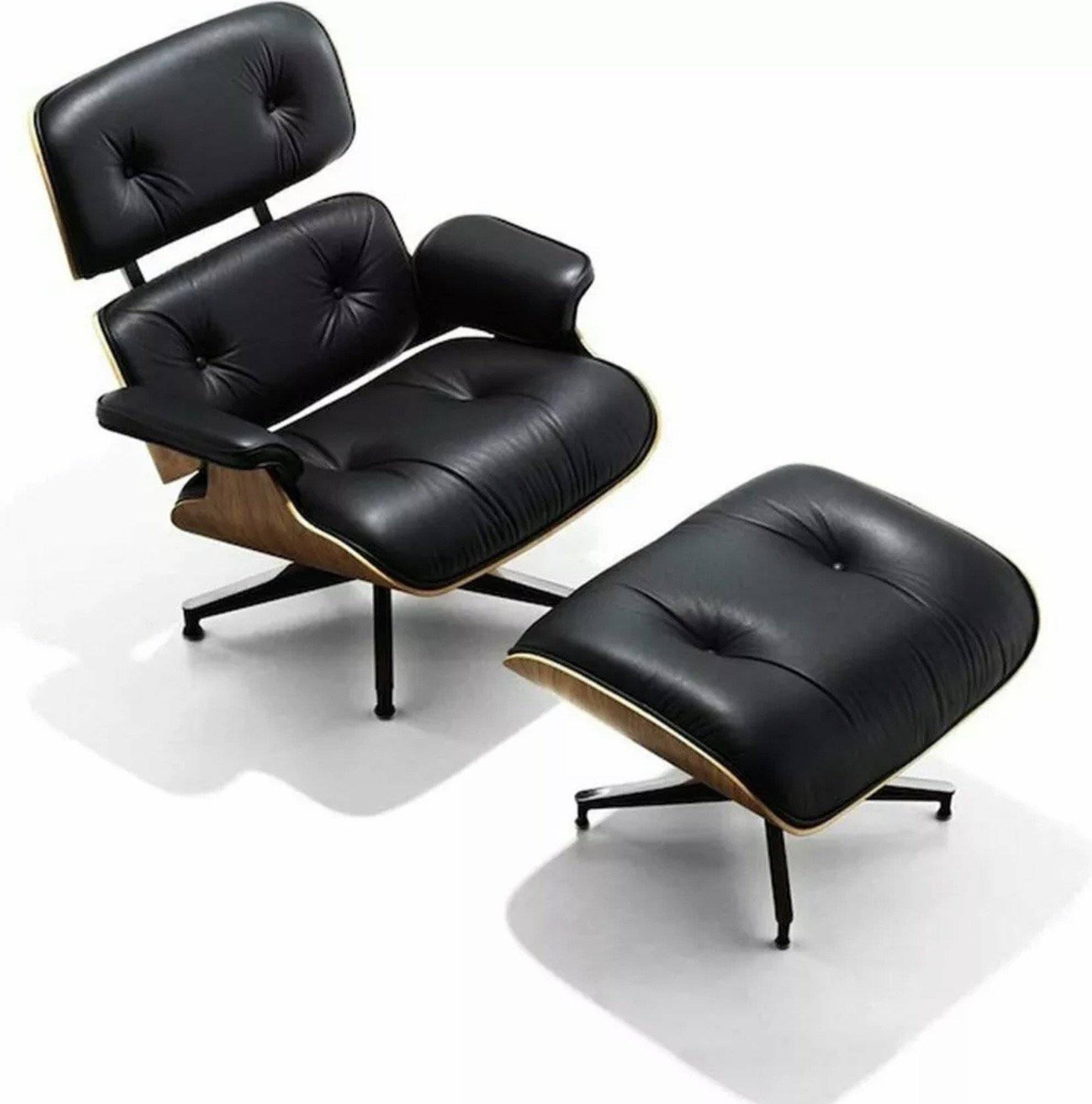 Eames Chair Replica Eames Lounge Chair XL Met Ottoman In Walnoot En